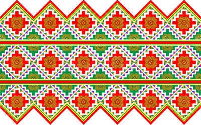 Hmong Ethnic Fabric Pattern Designed in the Style of White Hmong, Green ...
