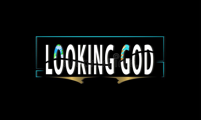 LOOKING GOD Lettering Custom Style Design Stock Vector - Illustration ...