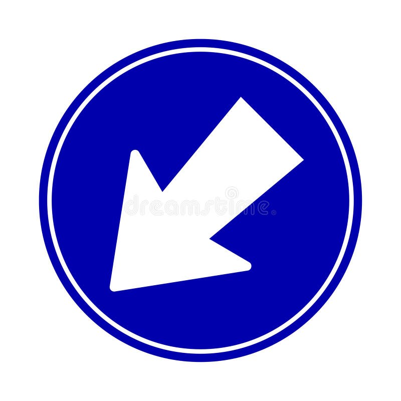 Passing Left Compulsory Sign. Road Sign Stock Vector - Illustration of ...