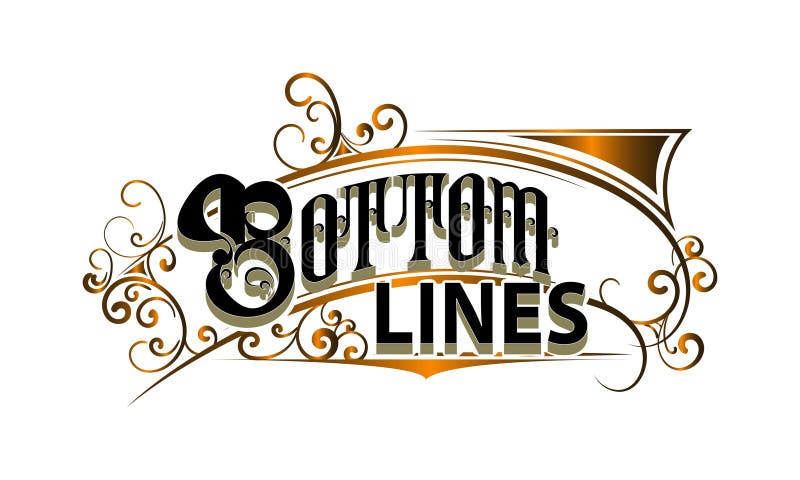 BOTTOM LINES Lettering Custom Style Design Stock Vector - Illustration ...