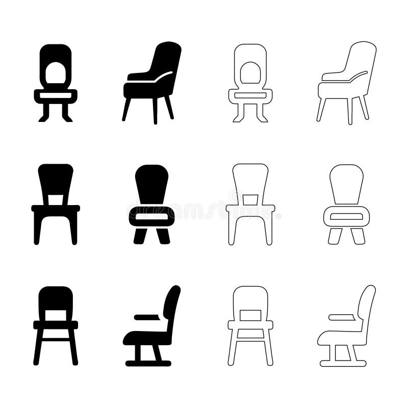Chair Icons Set Vector Color Stock Photos - Free & Royalty-Free Stock ...
