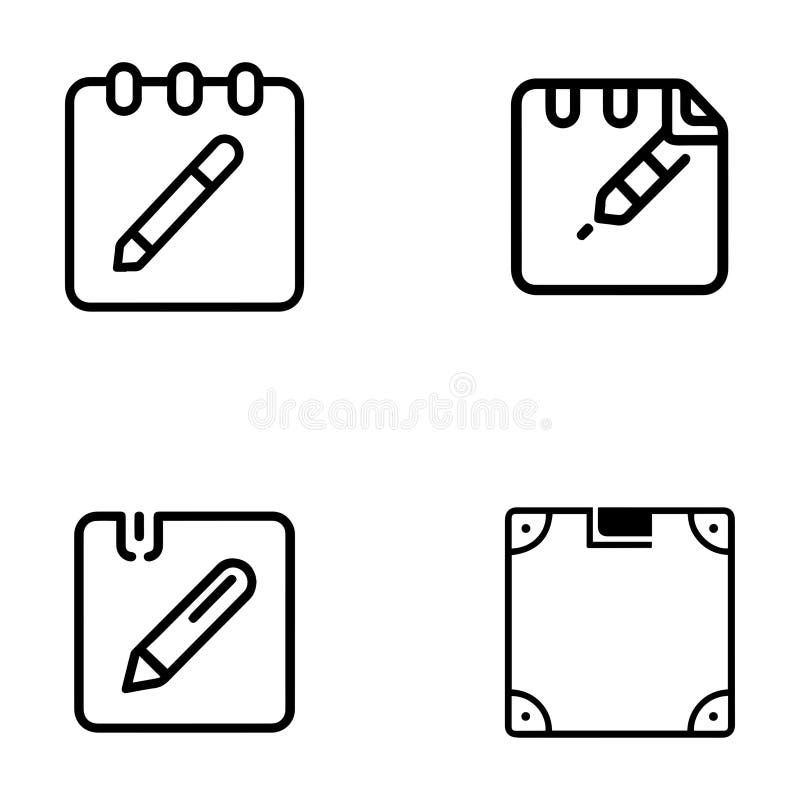 Sticky Notes Icons Set in Black Color Simple and Clean Vector ...