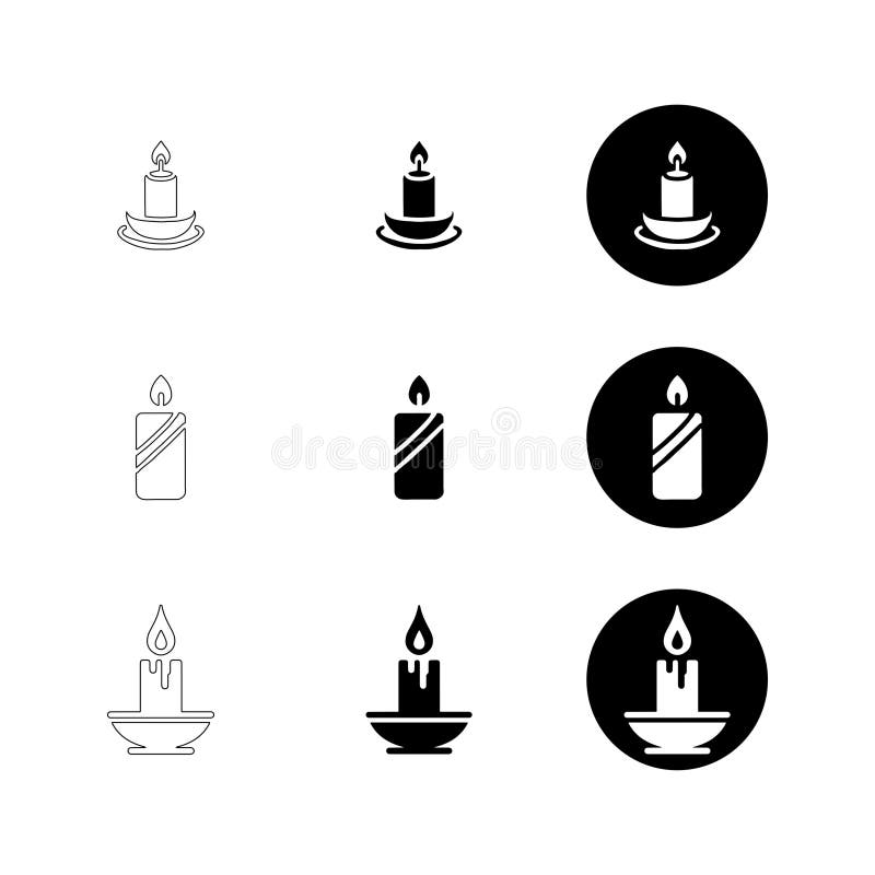 Set of Simple Candle Icons in Various Styles. Stock Vector ...