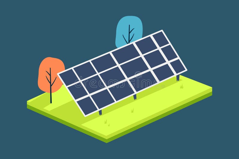 Isometric Solar Panel Graphic: Green Energy Concept Stock Vector ...