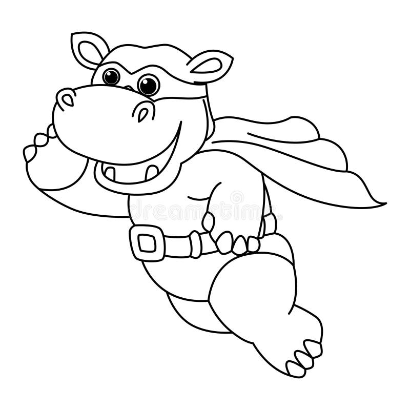 Funny Hippo Cartoon Characters Vector Illustration. Stock Vector ...