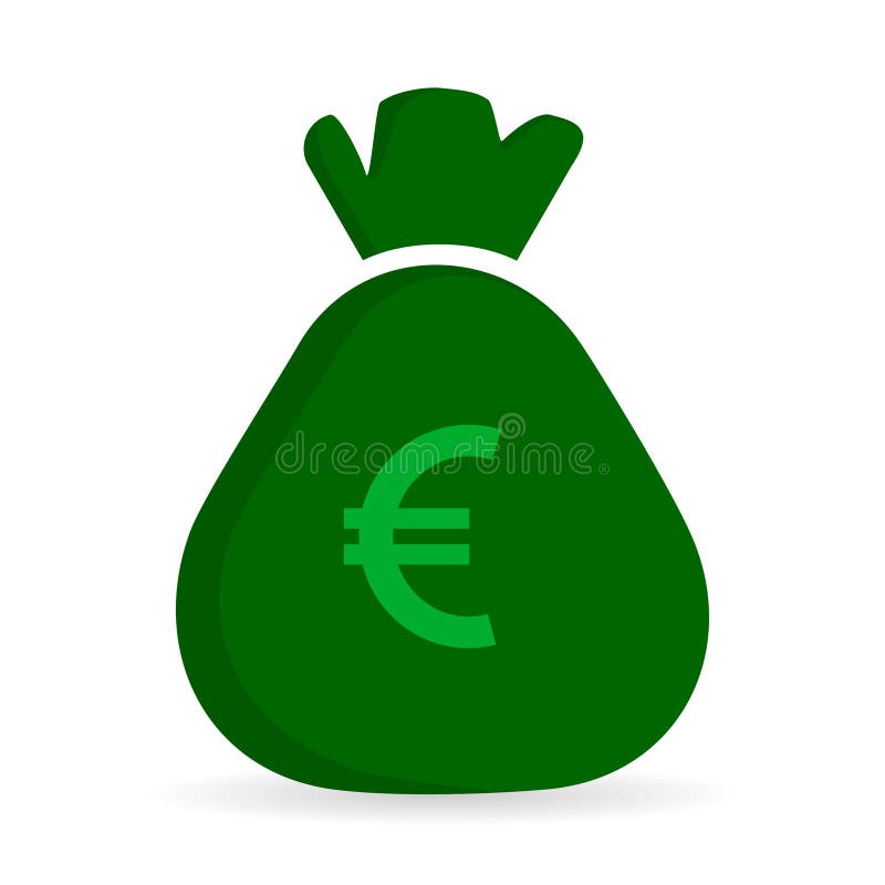 Euro money bag icon stock vector. Illustration of coin - 362071885