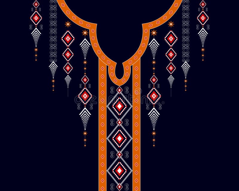 Neck Design,Vector Illustration of Geometric or Ethnic Seamless Pattern ...