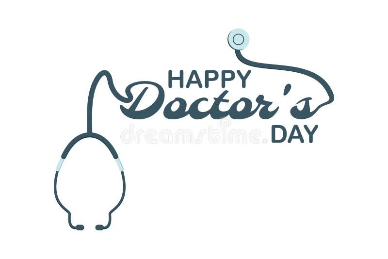 Doctors Day Calligraphy with Medical Symbol Stock Vector - Illustration ...