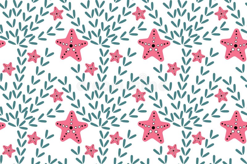 Cute Starfish Seamless Pattern Background Stock Vector - Illustration ...