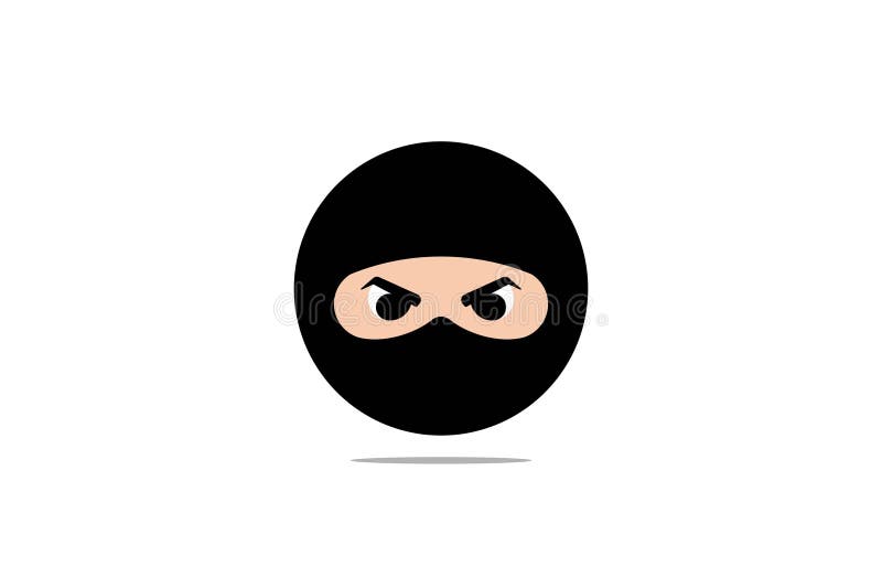 Funny Ninja logo stock vector. Illustration of face - 368895221