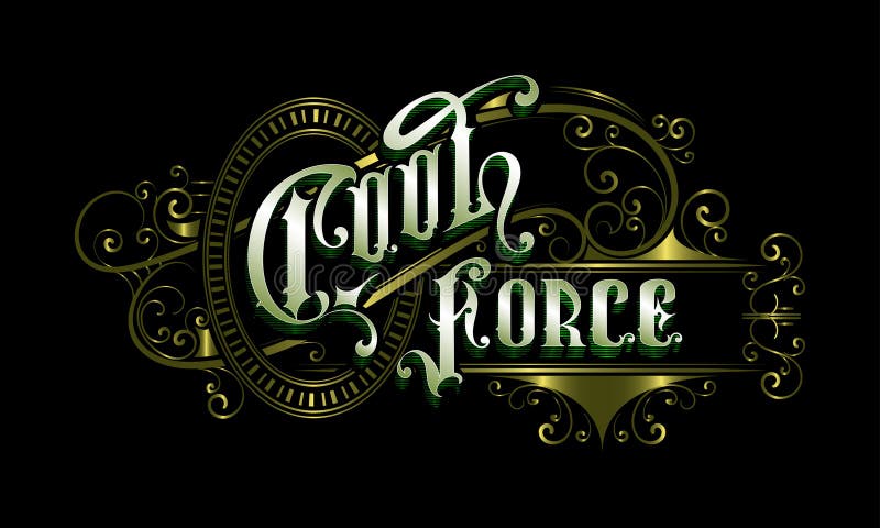 COOL FORCE Lettering Custom Style Design Stock Illustration ...