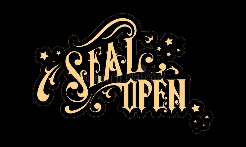 SEAL OPEN Lettering Custom Style Design Stock Vector - Illustration of ...