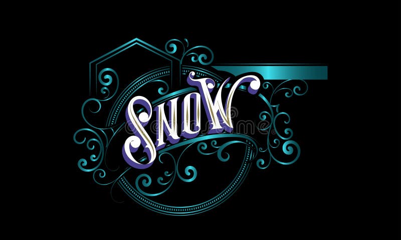 SNOW Lettering Custom Style Design Stock Vector - Illustration of stone ...