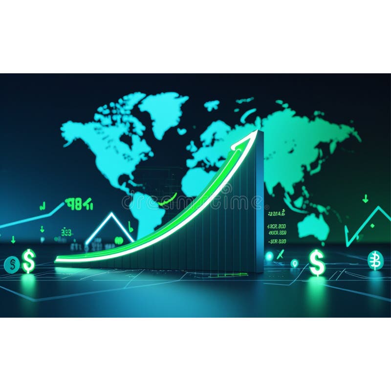 A 3D Bar Chart Rises Progressively from Left To Right Stock ...