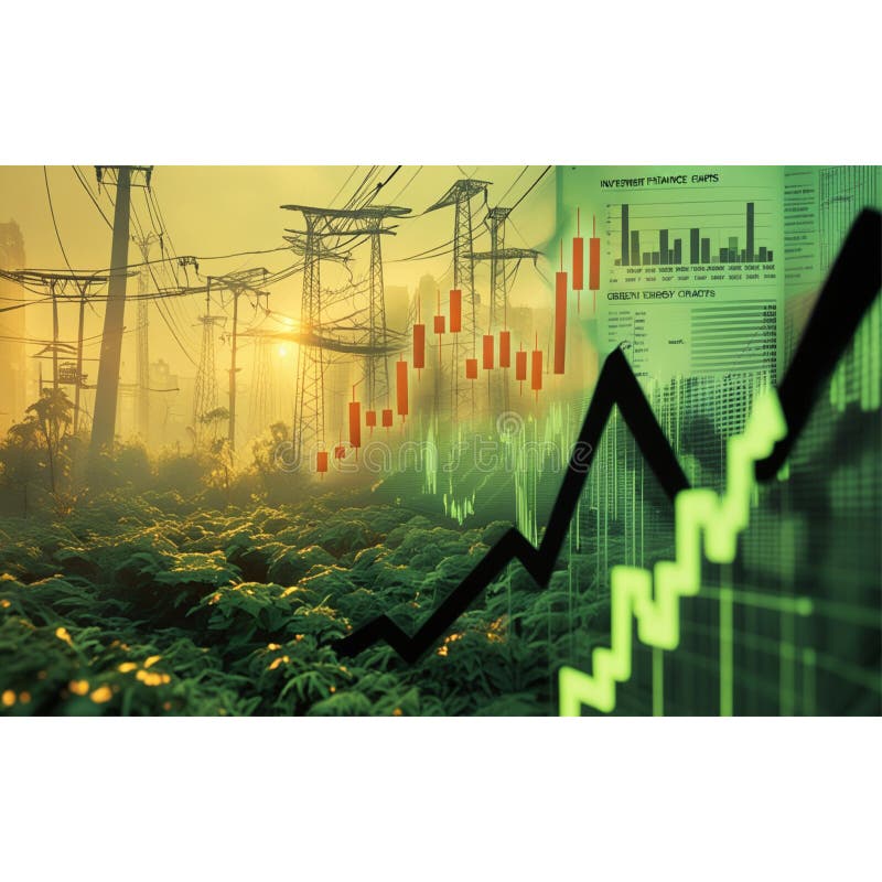 Graphs Stock Market Data with Numbers and Ticker Symbols on a Screen ...