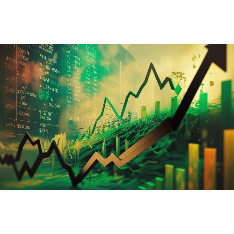 Graphs Stock Market Data with Numbers and Ticker Symbols on a Screen ...
