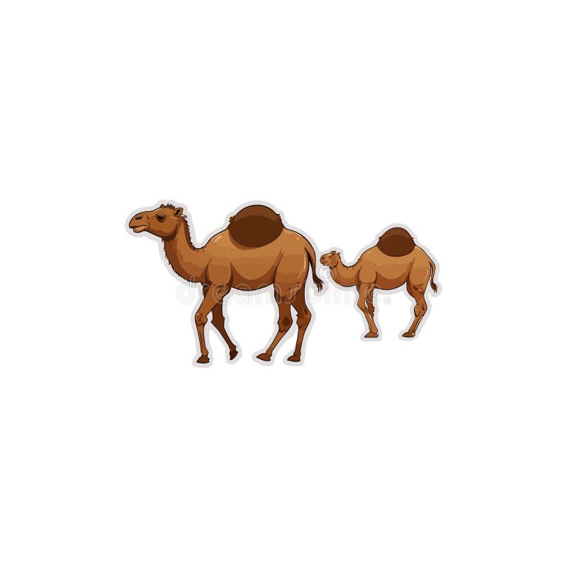 Printable Sticker Pictures about Cartoon Animated Minimal Camel Animals ...