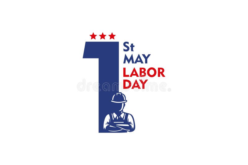1st May Labor Day Vector with Worker Silhouette Stock Vector ...