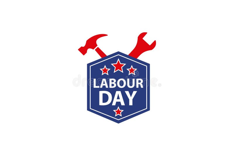 Labour Day Vector Badge with Hammer and Wrench Tools Stock Vector ...