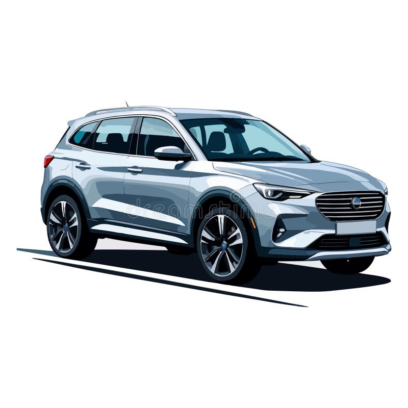 An Illustration of a Family MPV Car Icon in Silver Metallic Color Stock ...