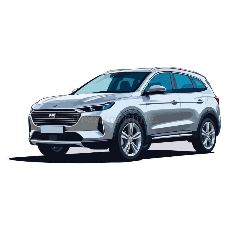 An Illustration of a Family MPV Car Icon in Silver Metallic Color Stock ...