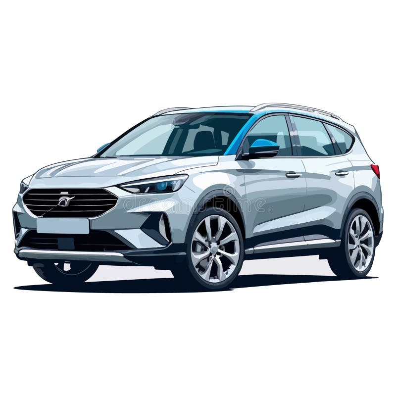 An Illustration of a Family MPV Car Icon in Silver Metallic Color Stock ...