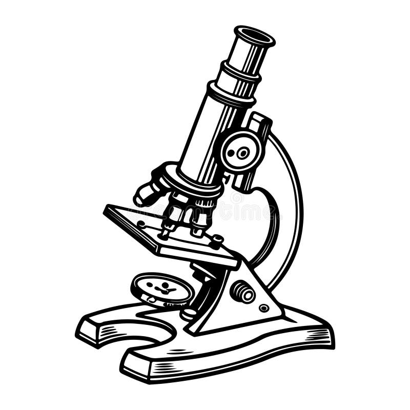 Illustration of a Microscope Stock Vector - Illustration of drawing ...