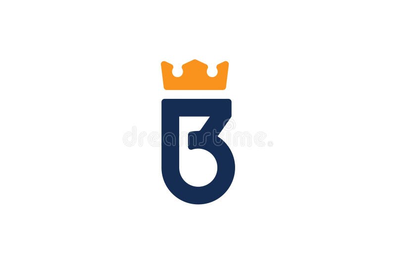 Royal Letter B Logo with Crown Stock Vector - Illustration of circle ...