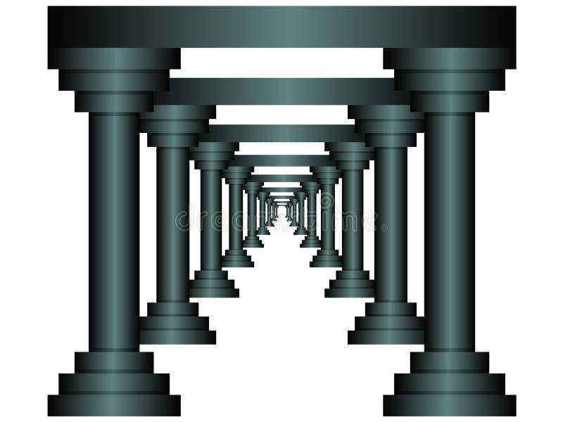 Gorgeous Roman Corridor with Columns and Heavenly Glowing Light at the ...