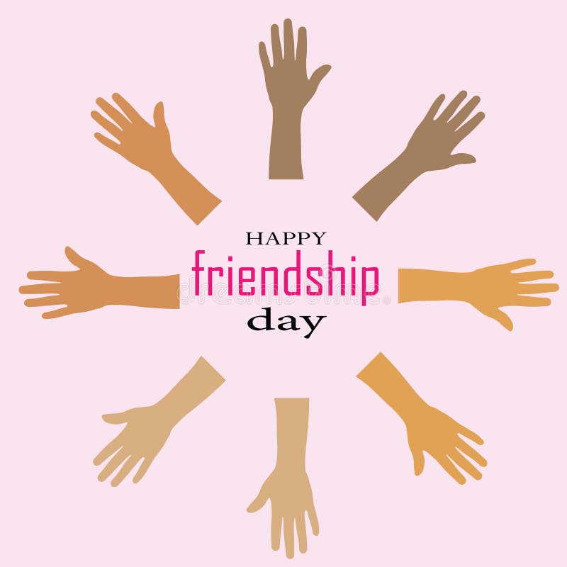 Happy International Friendship Day Colorful Typography with Friendship ...