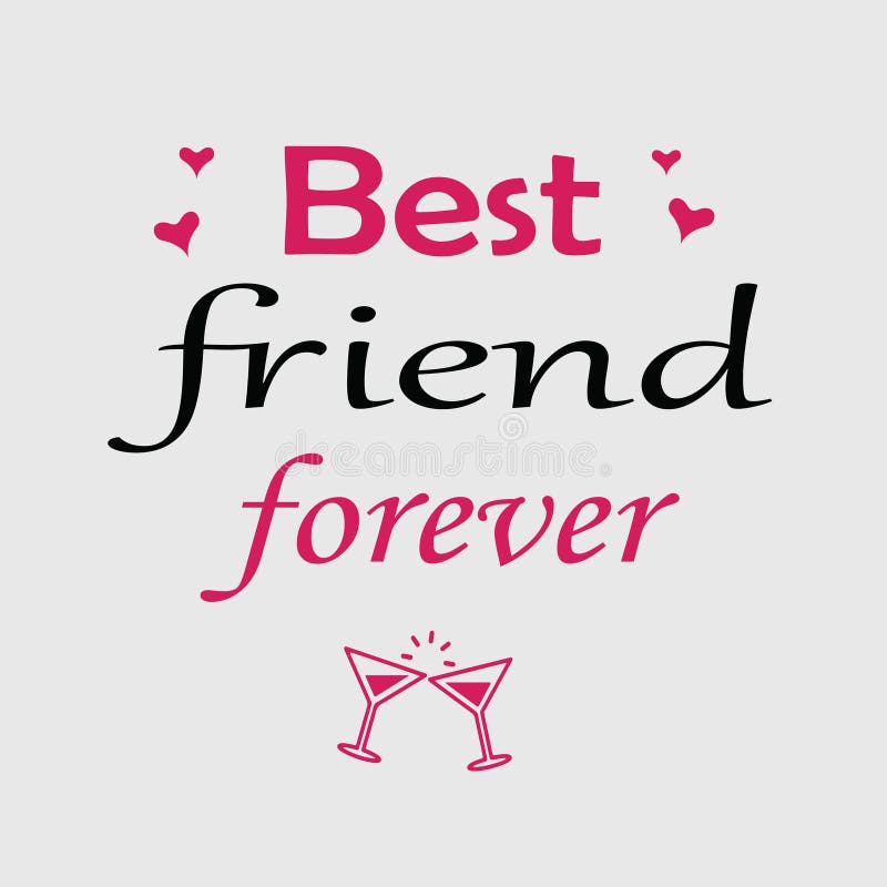 Best Friends Forever Happy Friendship Day Colorful Typography with ...
