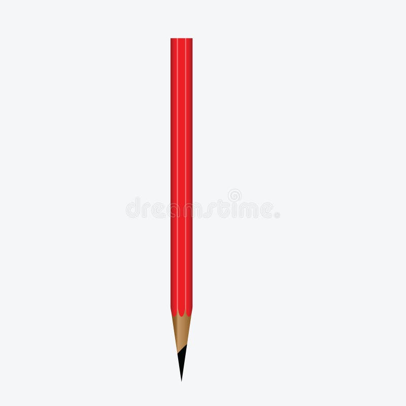 Realistic Red Pencil Vector Illustration Isolated on White Background ...