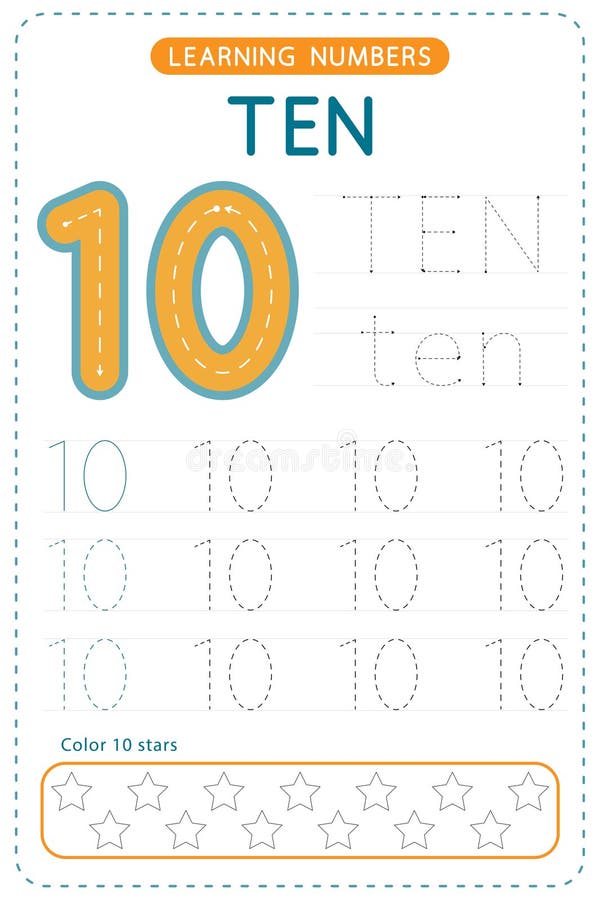 Number ten tracing stock vector. Illustration of logo - 382401144