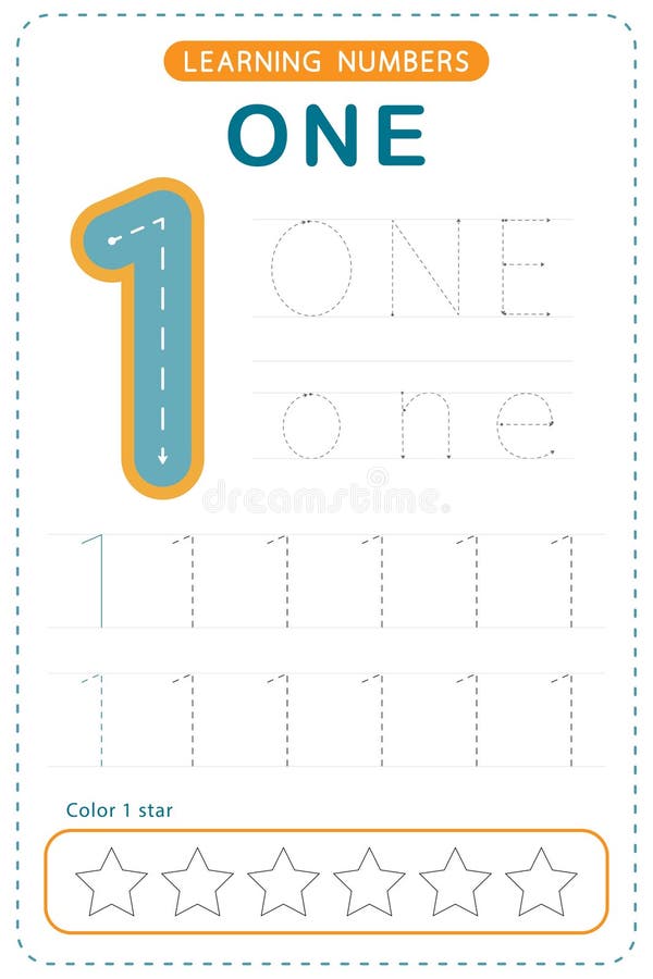 Number one tracing stock vector. Illustration of document - 382401217