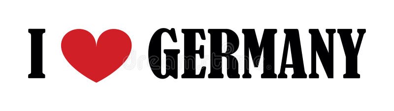 I Love Germany Sign Banner Vector Illustration Isolated on White ...