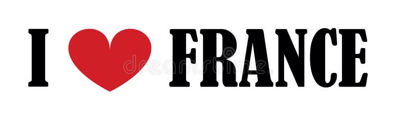 I Love France Sign Banner Vector Illustration Isolated on White ...