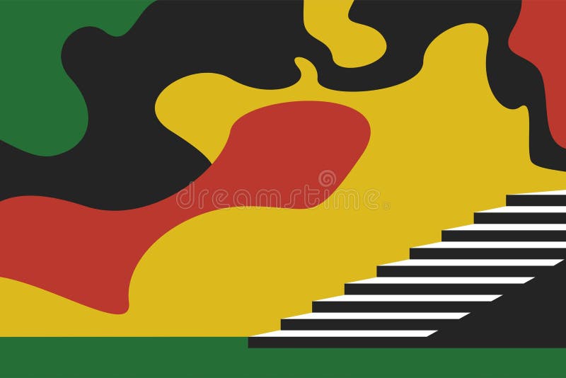 Juneteenth Abstract Background with Afro Colors and Stairs Stock ...