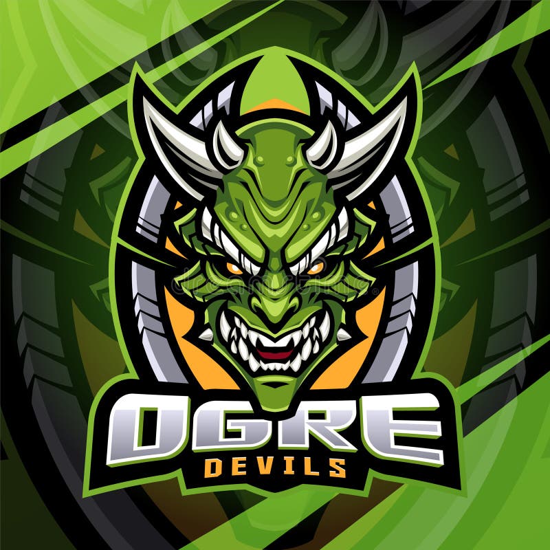 Ogre Devils Head Mascot Logo Design Stock Vector - Illustration of text ...