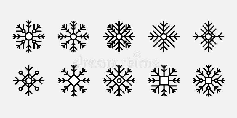 Snowflakes Icon Set. Snow Sign. Snowflakes Template. Snowflake Winter ...