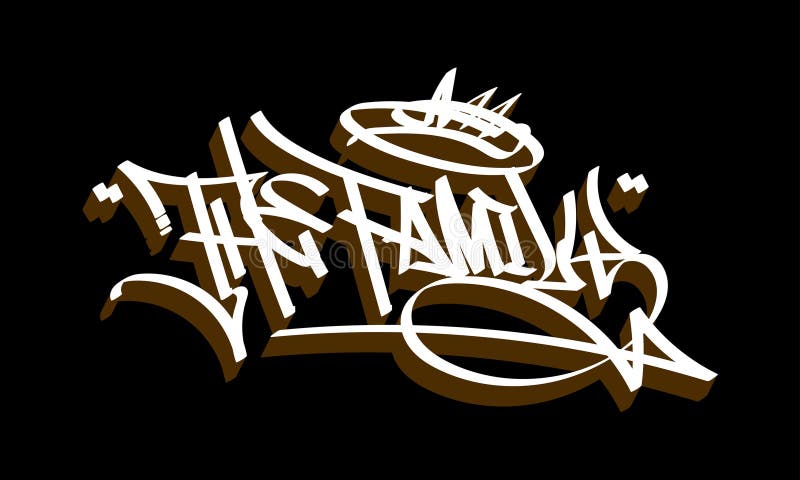 The FAMILY Graffiti Tag Style Design Stock Vector - Illustration of ...