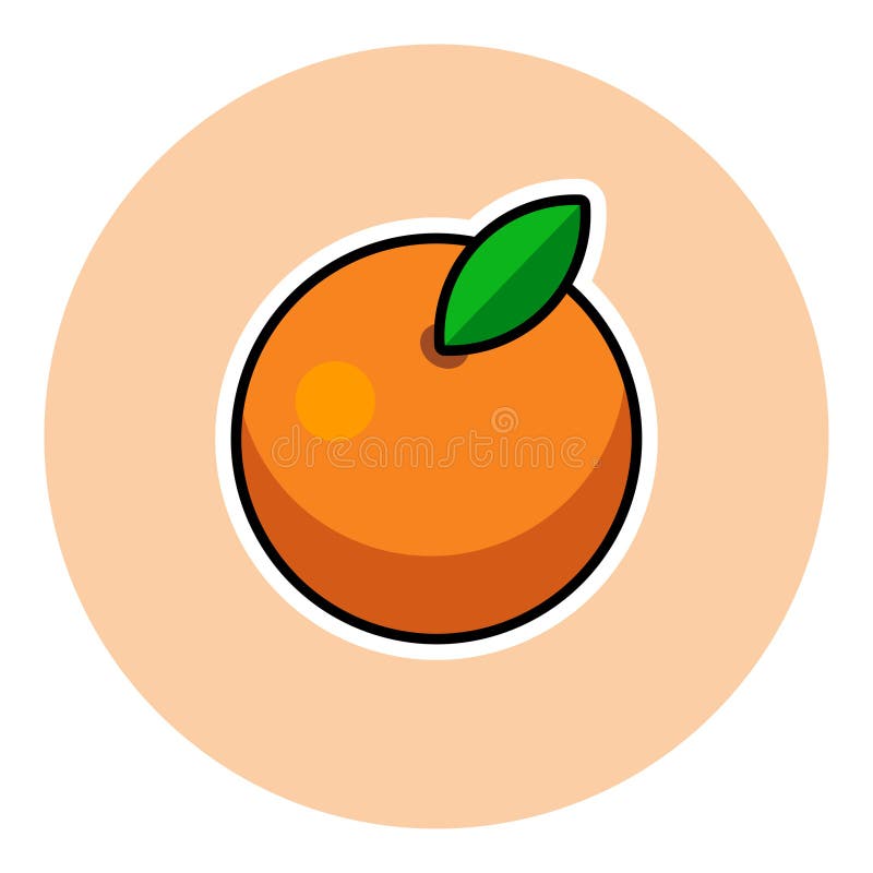 Fresh Orange Fruit with Leaf Stock Vector - Illustration of diagram, logo: 385511774