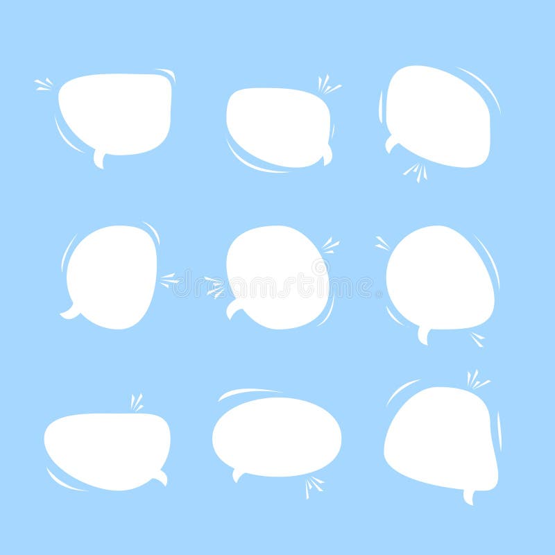 Set of Colorful Blank Empty Speech Bubbles for Text, Chatting, Message Box. Bubble Illustration ...