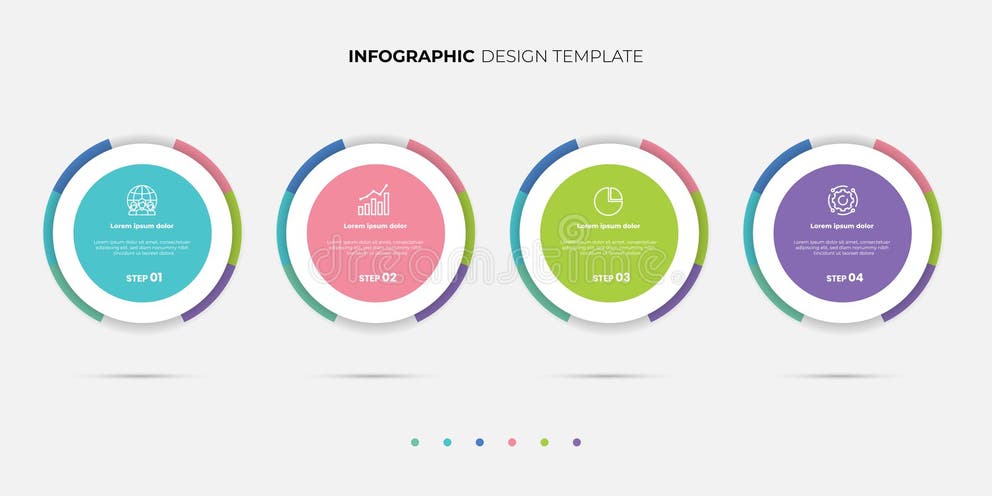 Semicircular Pie Chart Divided into 4 Colorful Sectors. Concept of Four ...