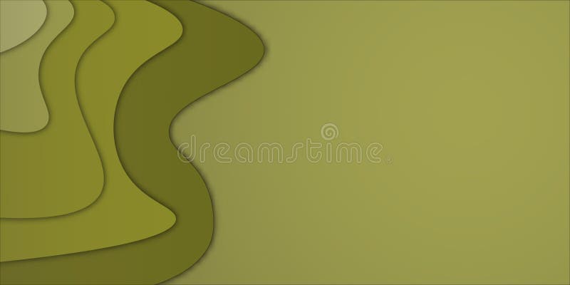 Abstract Yellow and Brown Wave Background with Layered Paper Cut Style ...