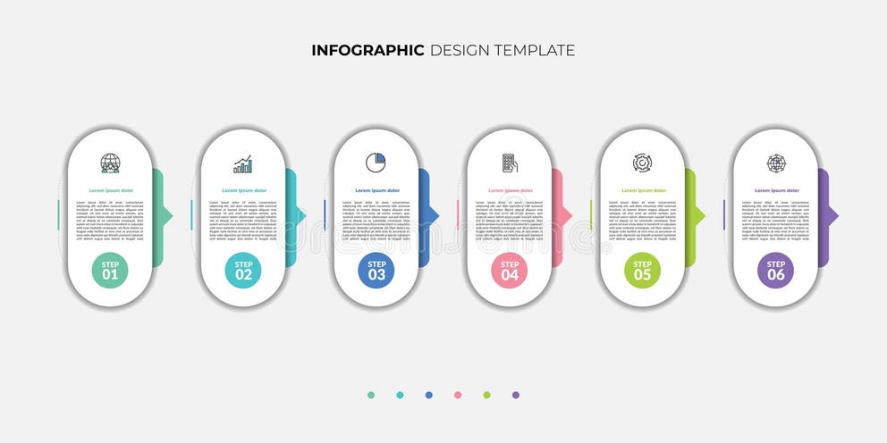 Timeline Infographic Template. 6 Step Timeline Journey, Calendar Flat ...