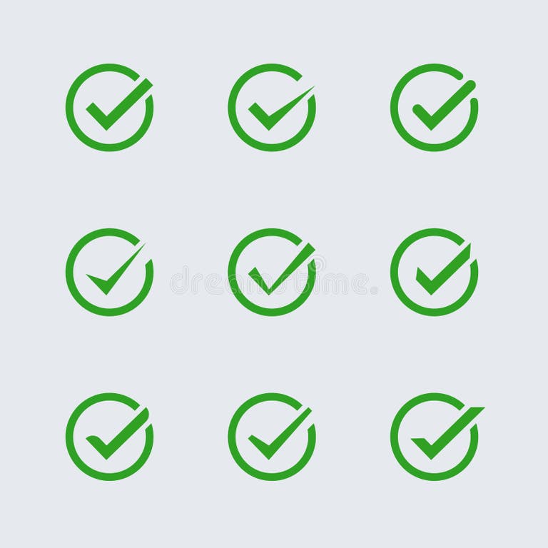 Check Mark Icon. Check Box Icon with Great Buttons and Yes Check Mark ...