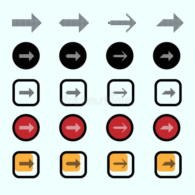 Colorful Big Arrow Icon Set, Arrow Collection Cursor. Modern Arrow ...