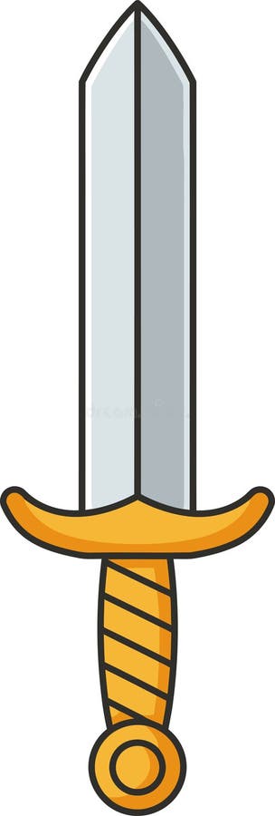 A Stylized Sword Illustration Features a Gray, Double-edged Blade with ...