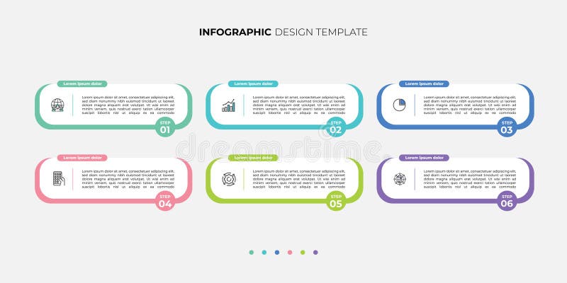 Modern Infographic Elements Template, Business Concept and 6 Options, Workflow Layout, Circle ...