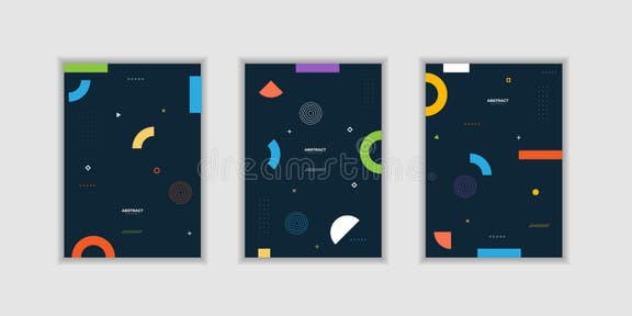 Set Placard with Trendy Geometric Design. Modern Template for Covers ...